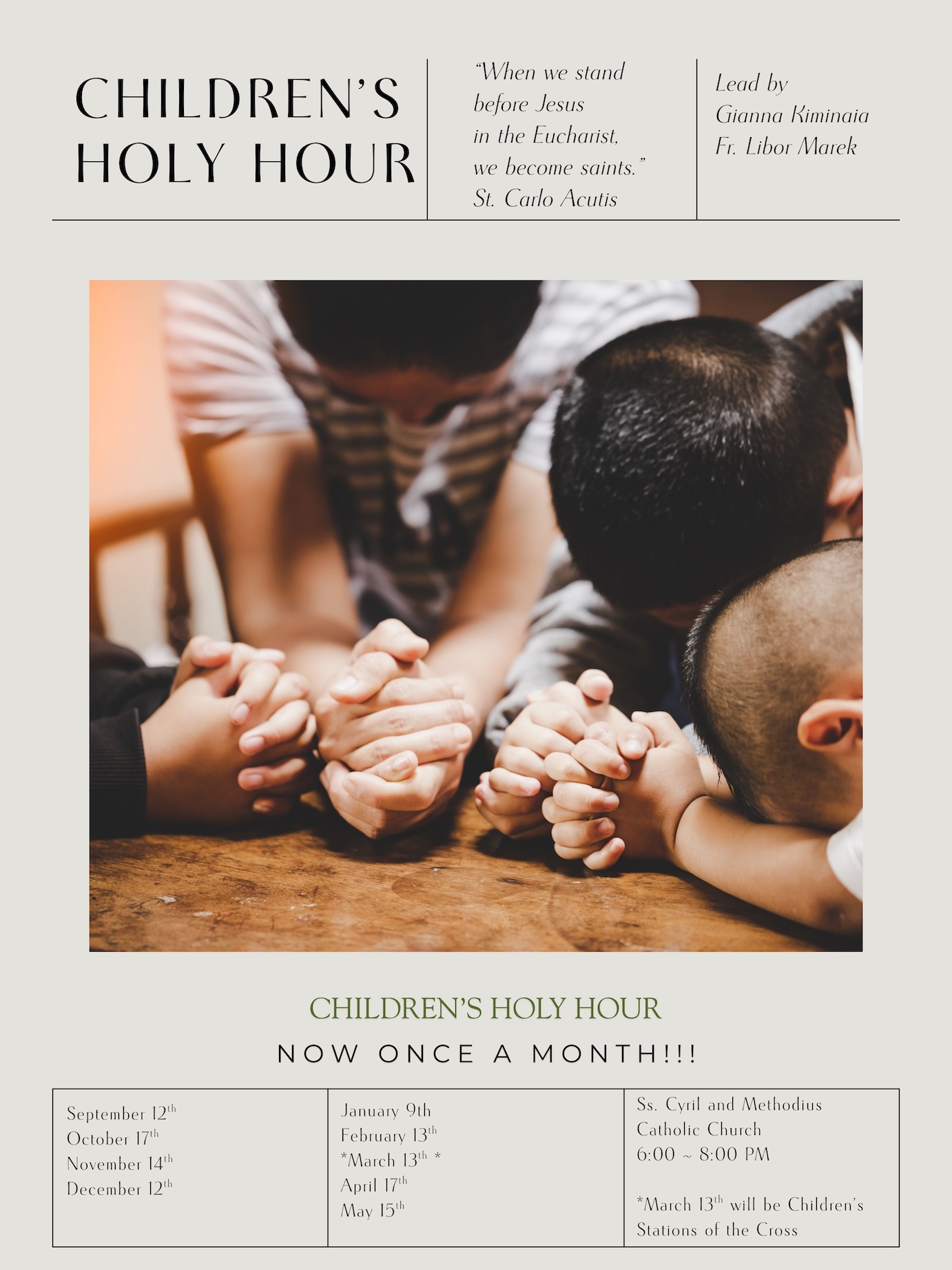 Children’s Holy Hour – SS. Cyril and Methodius Parish